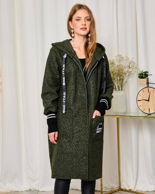 Royalfashion Pikk tumeroheline naiste lambanahkne mantel - Tumeroheline ...